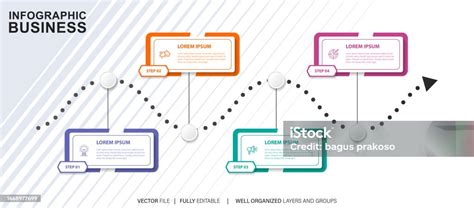 라인 스텝 인포그래픽 4가지 옵션 워크플로 다이어그램 화살표 타임라인 번호 인포그래프 프로세스 단계 차트 선형 벡터 인포그래픽 프로세스 순서 인포그래픽 화살표 및 단계 점