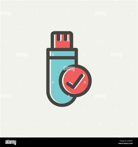 Usb Flash Drive Thin Line Icon Stock Vector Image And Art Alamy