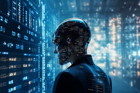 Cyborg Robot Is Working On Laptop Concept Of Future Of Artificial Intelligence Generative Ai