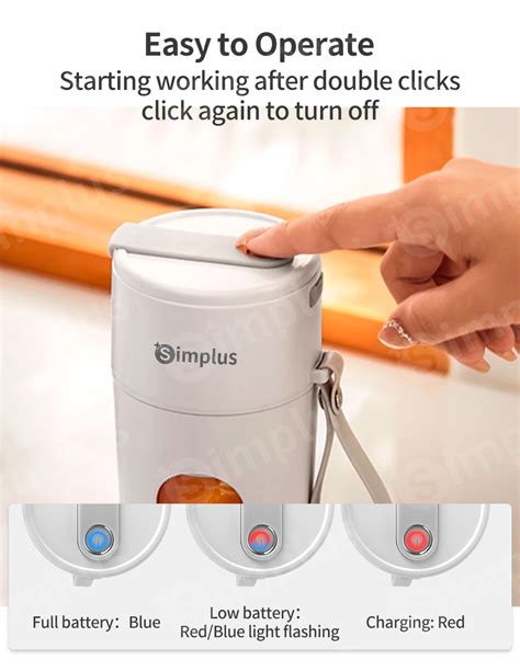 Simplus Portable Juicer Blender Fruit Juice Mixer Usb Rechargeable 400ml Electric Fruit Juicer