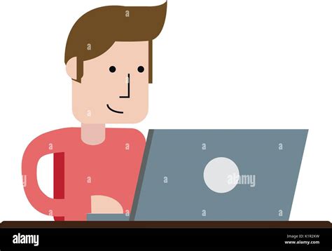 Man Using Laptop Computer Icon Image Stock Vector Image And Art Alamy