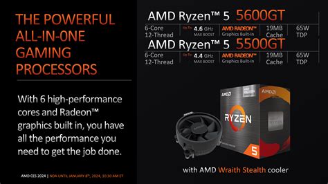 AMD Intros Ryzen 5600GT Ryzen 5 5500GT APUs With Turbocharged Clock Speeds For AM4 IGPU Gamers