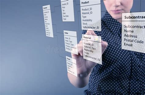 Business Woman Designs A New Database Stock Image Image Of Link