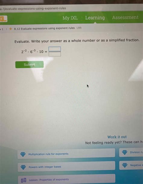 Solved A 1evaluate Expressions Using Exponent Rules My Ixl Learnin