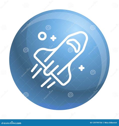 Space Rocket Icon Outline Style Stock Vector Illustration Of Futuristic Flying 129799756