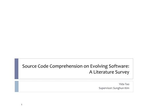 Source Code Comprehension On Evolving Software Ppt