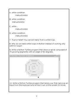Python Turtles Exercises Elementary Loops U TPT