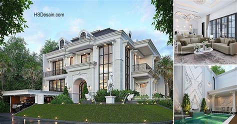 3 Floors Modern Classic House Design 16x25 Meters 5 Bedrooms