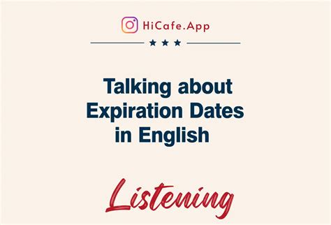 Talk About Expiration Dates In English With Quiz Hicafe