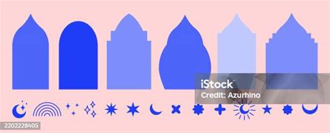 동양 스타일의 이슬람 창문 아치 달 문 모스크 랜턴 세트 라마단 Kareem 벡터 추상 간단한 요소 0명에 대한 스톡 벡터 아트 및 기타 이미지 Istock