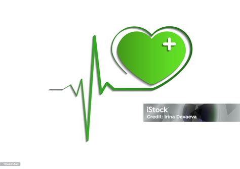 하트 비트 기호와 심장 아이콘입니다 라벨 디자인 개념 병원 장비흰색 기호에 격리 녹색에 대한 스톡 벡터 아트 및 기타 이미지 녹색 맥박 추적 배경 주제 Istock