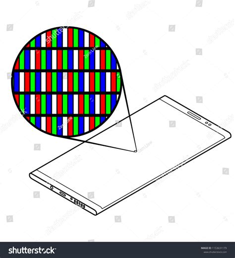 Magnified View Showing Subpixel Arrangement On Stock Vector Royalty