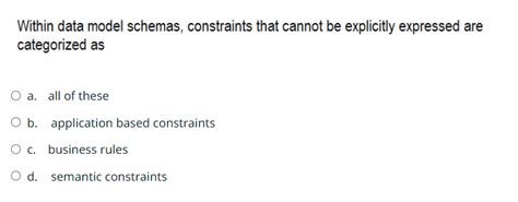 Solved Within Data Model Schemas Constraints That Cannot Be