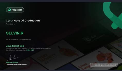 Im Excited To Share That Ive Successfully Completed My Javascript Selvin Rajan