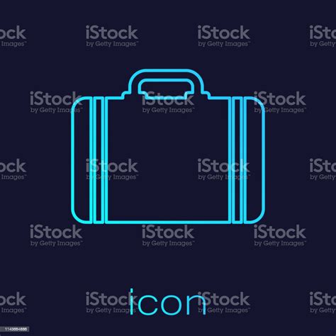 파란색 배경에 고립 된 여행 라인 아이콘에 대 한 터키석 가방 여행 수하물 표지판 여행 가방 아이콘입니다 벡터 일러스트 가방에 대한 스톡 벡터 아트 및 기타 이미지 Istock
