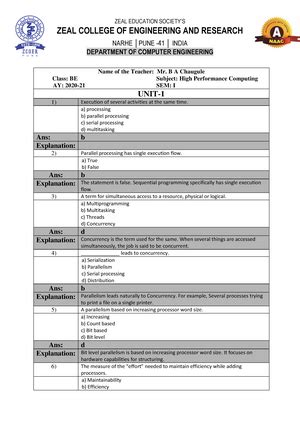 HPC Riz High Performance Computing Th Chapter Full Syllabus Notes Studocu