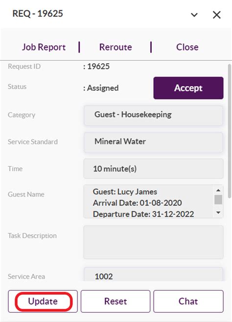 update a request
