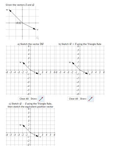 Solved Draw Draw C Sketch Wv Using The Triangle Rule Chegg Com