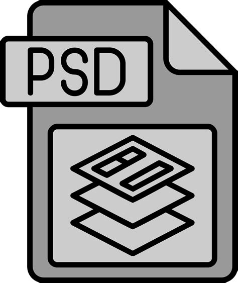 Psd File Format Line Filled Greyscale Icon 41937610 Vector Art At Vecteezy