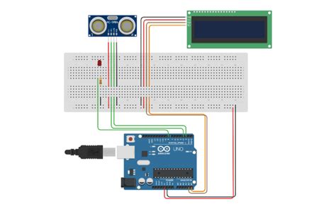 Circuit Design Pertemuan 8 Sensor Ultrasonic Hc Sr04 2 Tinkercad