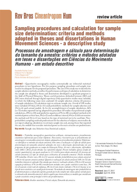 Pdf Sampling Procedures And Calculation For Sample Size Determination Criteria And Methods