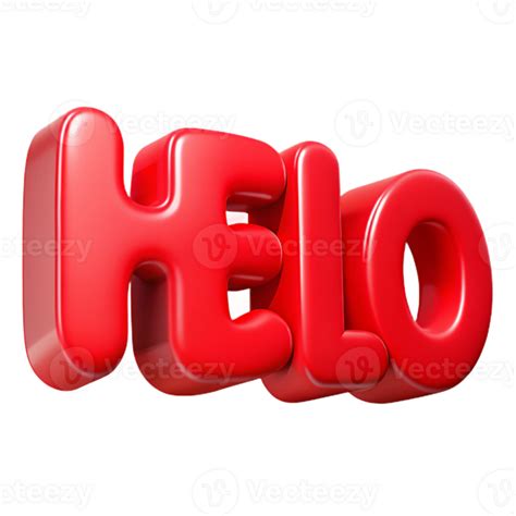 Serene Victorian Bold Sans Serif Hello In Bright Red Clean Lines Flat Color Scalable Design