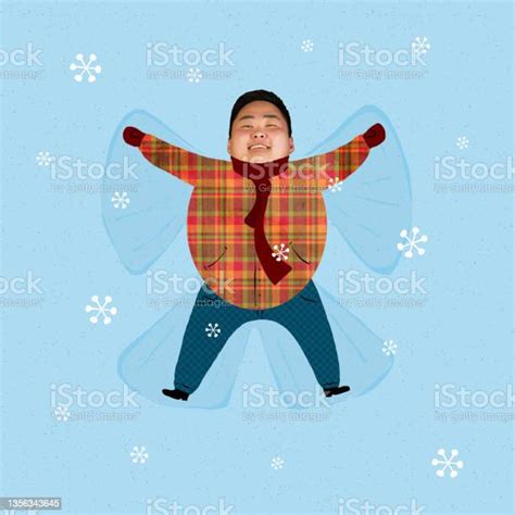 재미있는 스티커 디자인 현대 미술 콜라주 영감 아이디어 잡지 스타일 따뜻한 겨울 옷을 입은 만화 남자 10월에 대한 스톡 사진 및 기타 이미지 Istock