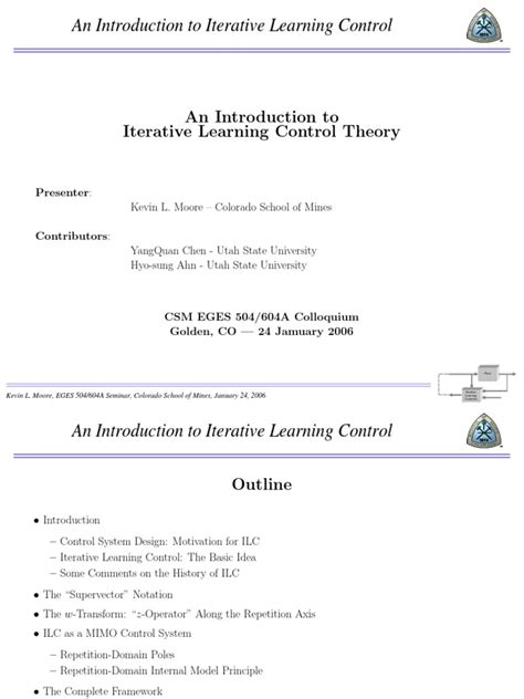 An Introduction To Iterative Learning Control Pdf Control Theory Matrix Mathematics