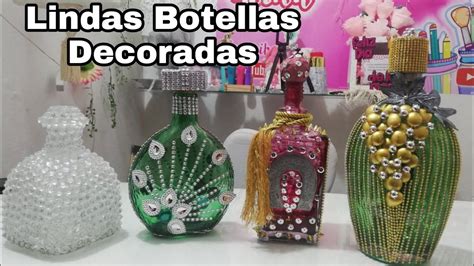 Como Decorar Botellas De Vidrio 🍾con Bisutería Paso A Pasobotellas