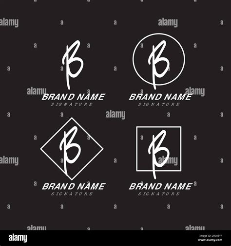 Stylish Letter B Signature Handwriting Logo Stock Vector Image Art