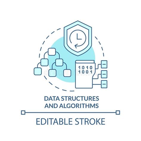 Data Structures And Algorithms Turquoise Concept Icon Stock Vector Illustration Of Processing