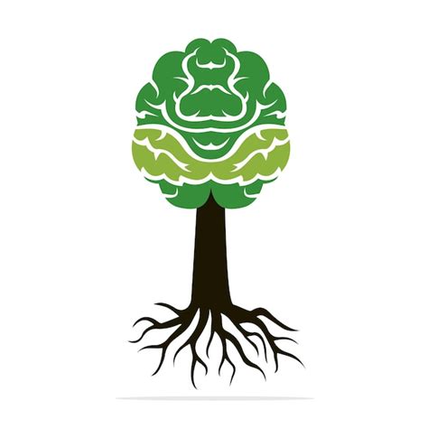 Premium Vector Brain Tree Roots Concept Design Tree Growing In The