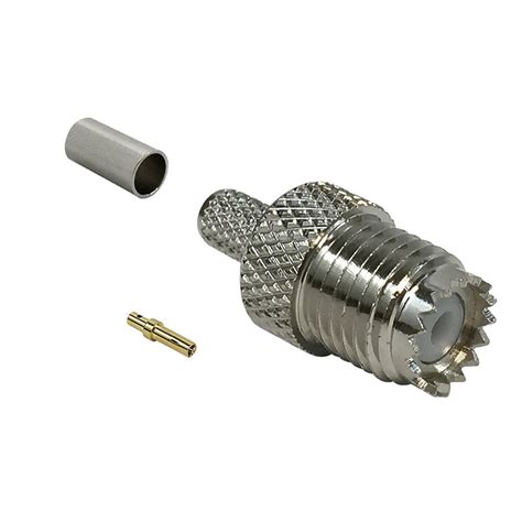 Mini Uhf Female Crimp Connector For Rg58 Lmr 195 50 Ohm