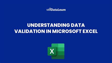 Understanding Data Validation In Microsoft Excel Youtube