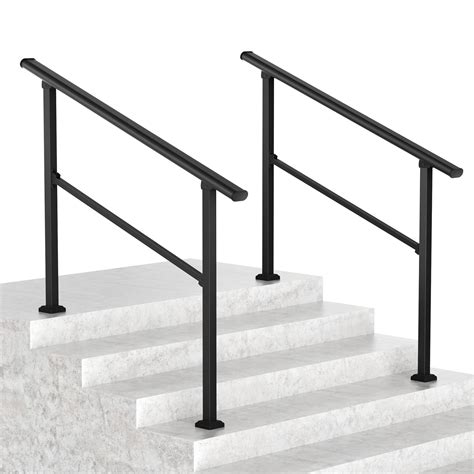 Lovmor 2 Pack 4 Step Hand Rails For Outdoor Steps