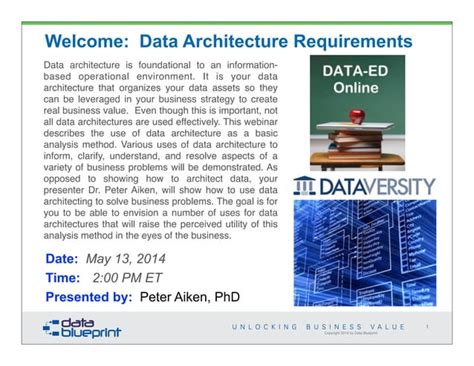 Data Ed Online Data Architecture Requirements Ppt