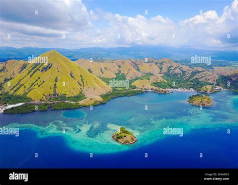 Aerial Shot Of Beautiful Blue Lagoon At Hot Summer Day With Sailing