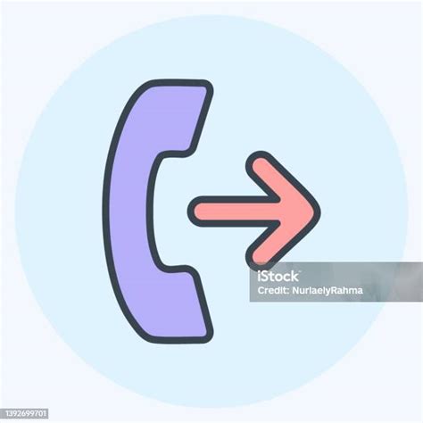 아이콘 발신 통화 교육 기호에 적합합니다 컬러 메이트 스타일 편집 가능한 간단한 디자인 디자인 템플릿 벡터 간단한 기호 그림 글로벌 커뮤니케이션에 대한 스톡 벡터 아트 및