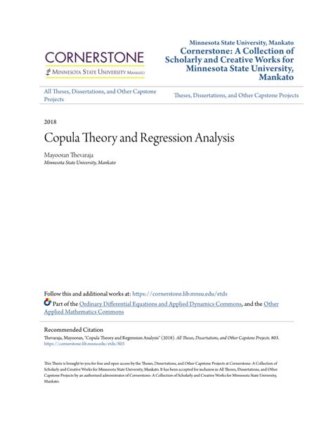 Pdf Copula Theory And Regression Analysis