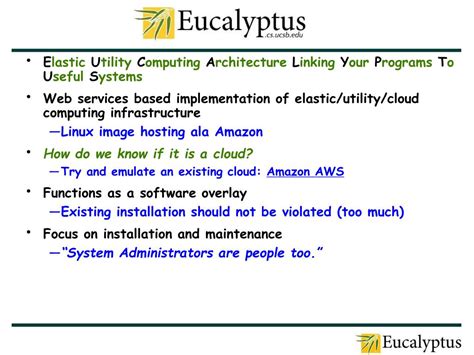 Ppt Eucalyptus An Open Source Infrastructure For Cloud Computing Powerpoint Presentation Id