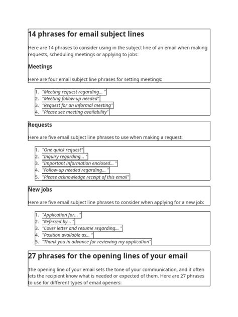 14 Phrases For Email Subject Lines Pdf