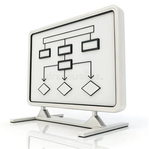 3d Flowchart Display Symbol Icon Isolated On White Background Stock Illustration Illustration