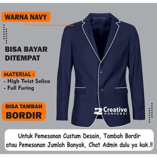 Jual Jas Almamater Warna Navy Lis Putih Jas Osis Jas Sekolah Smp Jas Pondok Pesantren
