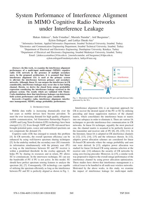 Pdf System Performance Of Interference Alignment In Mimo Cognitive Radio Networks Under