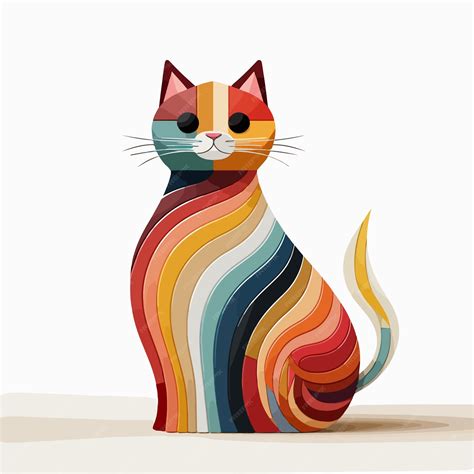 Premium Vector Abstract Cat In Geometric Shapes Vector Illustration