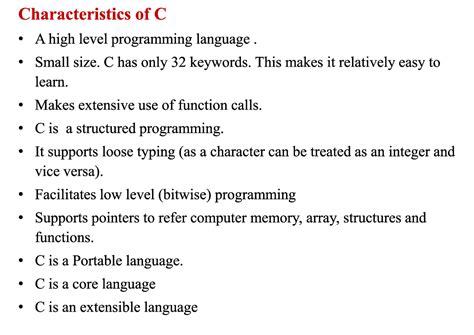 C Ppt 2 Complete Notes On Characteristics Of C Language Programming