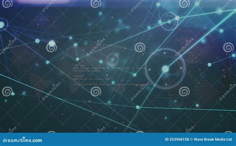 Animation Of Network Of Connections And Diverse Data Processing In Digital Space Stock Footage