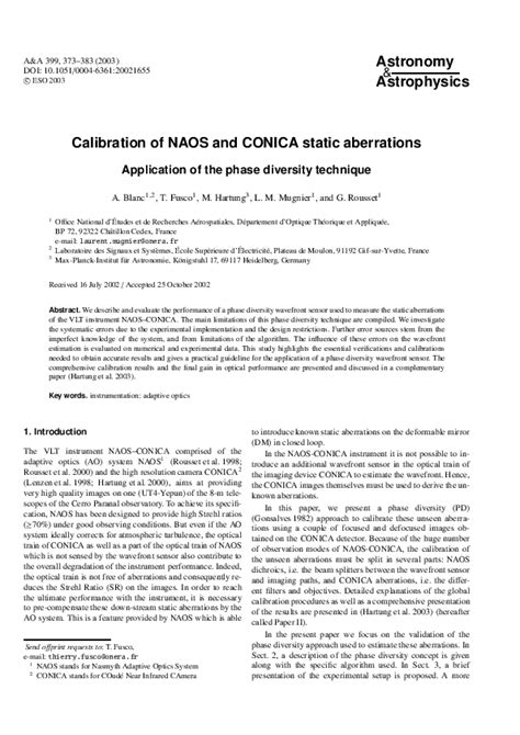 Pdf Calibration Of Naos And Conica Static Aberrations