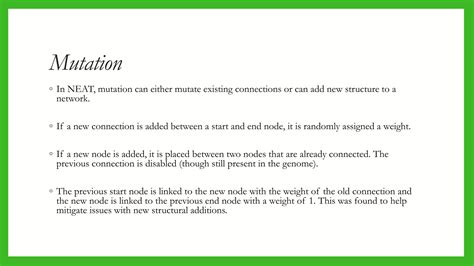 Neat Neuroevolution Of Augmenting Topologies Pptx