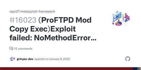 Proftpd Mod Copy Execexploit Failed Nomethoderror Undefined Method `include For · Issue